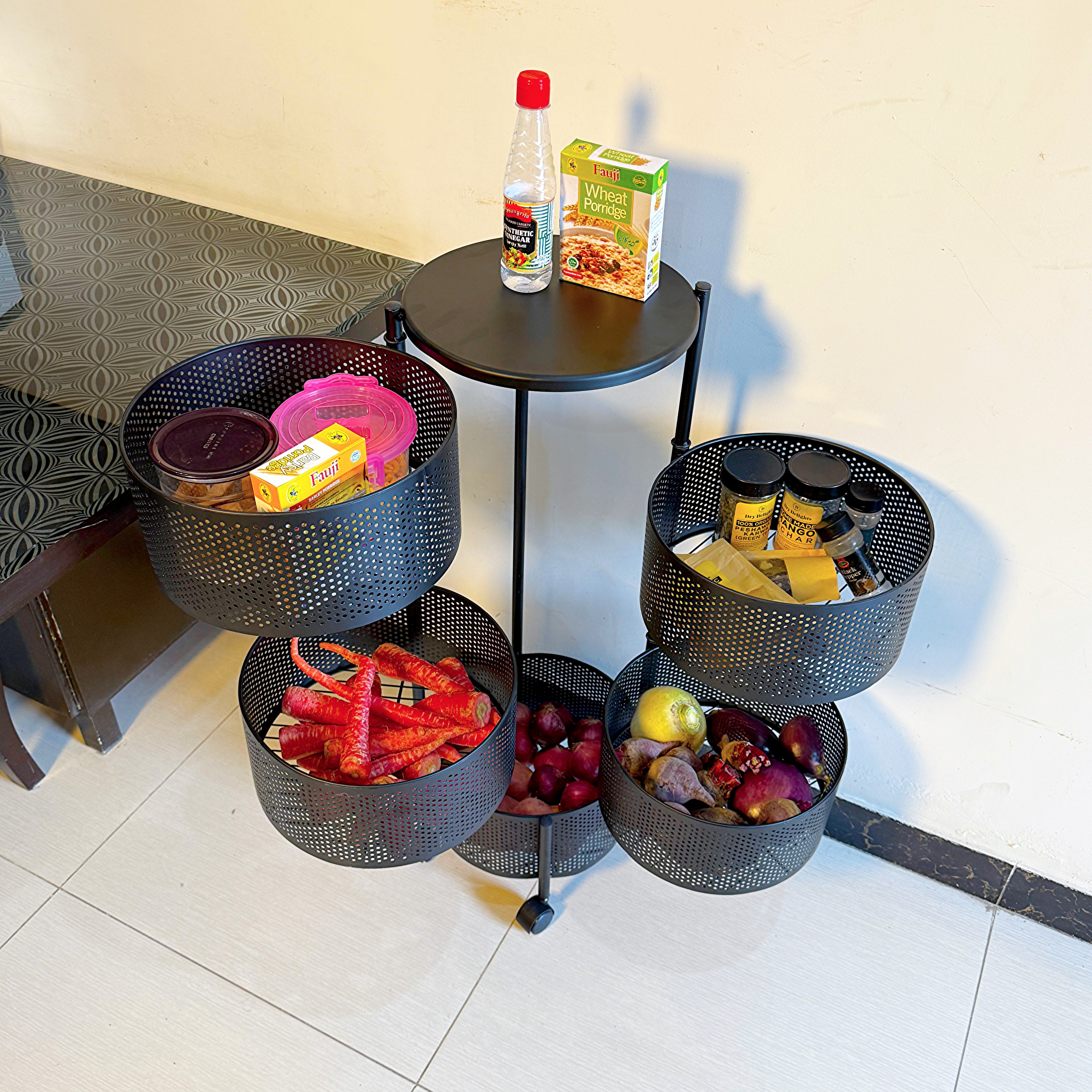 Premium Round Metal Trolley By MATRIX – matrixhome-pk